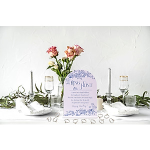 Blue Flower Bridal Shower Party Ring Scavenger Hunt, The Ring Hunt Game, 1 Sign & 30 Rings, Bridal Shower Decoration, Wedding Party Games(xzjz03)