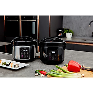 Yum Asia Kumo YumCarb Rice Cooker with Ceramic Bowl and Advanced Fuzzy Logic, (5.5 Cups, 1 Litre), 5 Rice Cooking Functions, 3 Multicooker Functions, 110V US Power (Light Stainless Steel)