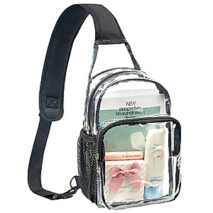 gdbis Clear Sling Bag Stadium Approved, Multipurpose Clear Shoulder Backpack, Casual Chest Daypack for Hiking, Stadium or Concerts