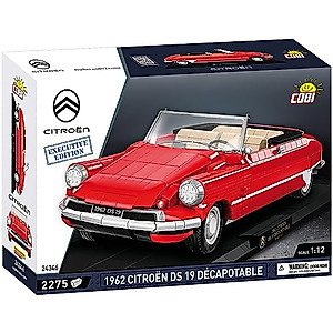 COBI Cars 1:12 Scale 1962 Citroën DS 19 Decapotable Executive Edition, Red