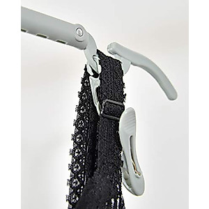 Home-X Folding Hangers with Clips, Space-Saving Hangers for Clothes, Compact Closet Organizer Accessories, Travel Clothes Hangers, Set of 2, 8" L x 4" W x ½” H, Gray