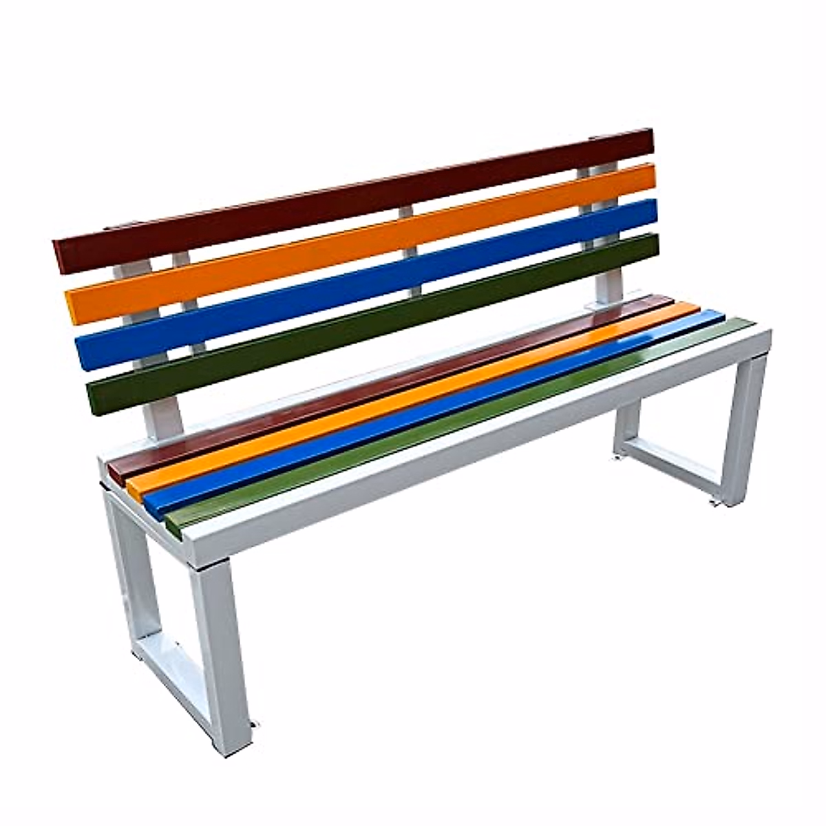 Outdoor Park Bench, 120-220CM Colored Iron Lounge Bench, Courtyard Park Gallery Square Weatherproof Bench (Size : 40X45X120CM)