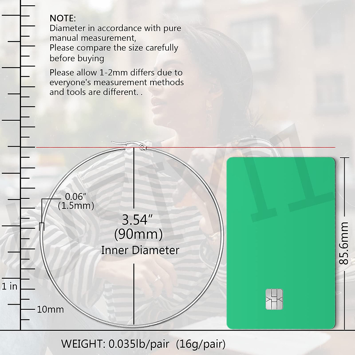 Huge Gold Hoop Earrings for Women - Plated Gold Stainless Steel Hooped Earrings for Women, 70-100mm Large Gold Hoop Earrings