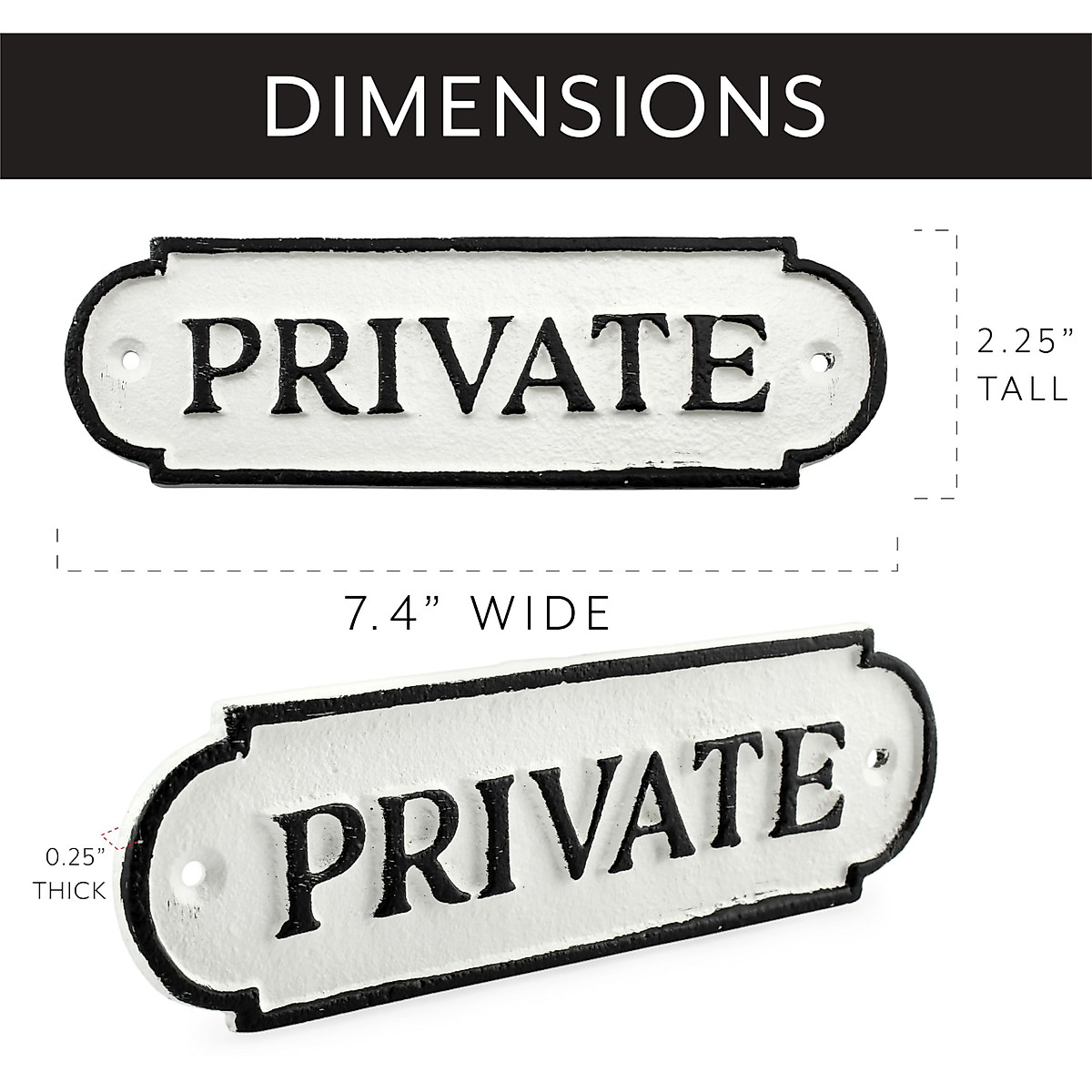 AuldHome Design Garden Gate Cast Iron Signs (Set of 2); Rustic Plaques in Black and White Farmhouse Style for GARDEN and PLEASE CLOSE THE GATE