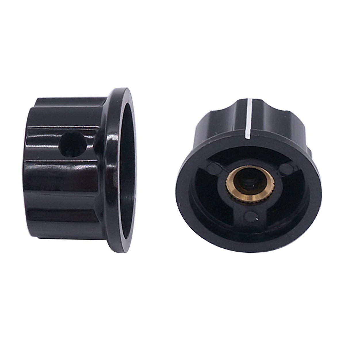 Taiss 10pcs Potentiometer Knobs 6 mm Dia. Shaft Silver Tone Top Rotary Knobs Black A02-6mm