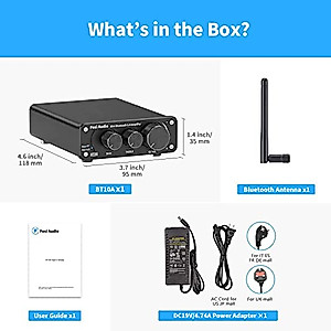 Fosi Audio BT10A Bluetooth 5.0 Stereo Audio Amplifier Receiver 2 Channel Class D Mini Hi-Fi Integrated Amp for Home Passive Speakers 50W x 2 TPA3116