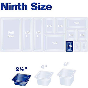 Carlisle FoodService Products 3068607-E Plastic Food Pan, 1/9 Size, 2.5 Inches Deep, Clear