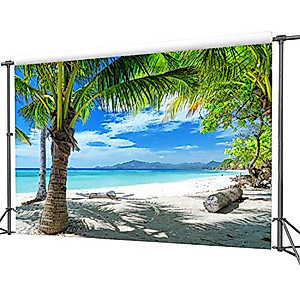 LTLYH 7x5ft Tropical Summer Beach Photography Backdrops Hawaiian Luau Party Blue Sky Sea Background for Outdoor Photo Props A-06