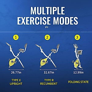 leikefitness Folding Exercise Bike and Ab Wheel Roller with Intelligent Display Bundle