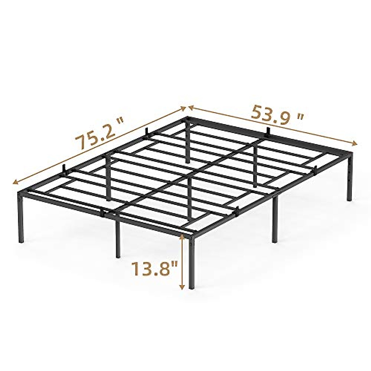 IDEALHOUSE Full Metal Platform Bed Frame with Sturdy Steel Bed Slats,Mattress Foundation No Box Spring Needed Large Storage Space Easy to Assemble Non-Shaking and Non-Noise Black, C80