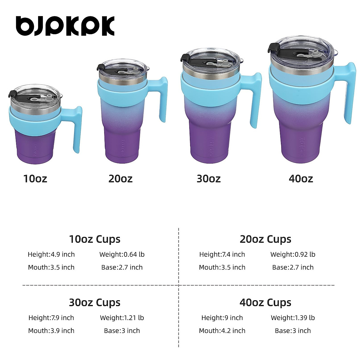 BJPKPK 20 oz Tumbler With Handle And Straw Stainless Steel Insulated Tumbler Cups With Lids,Ocean Dream