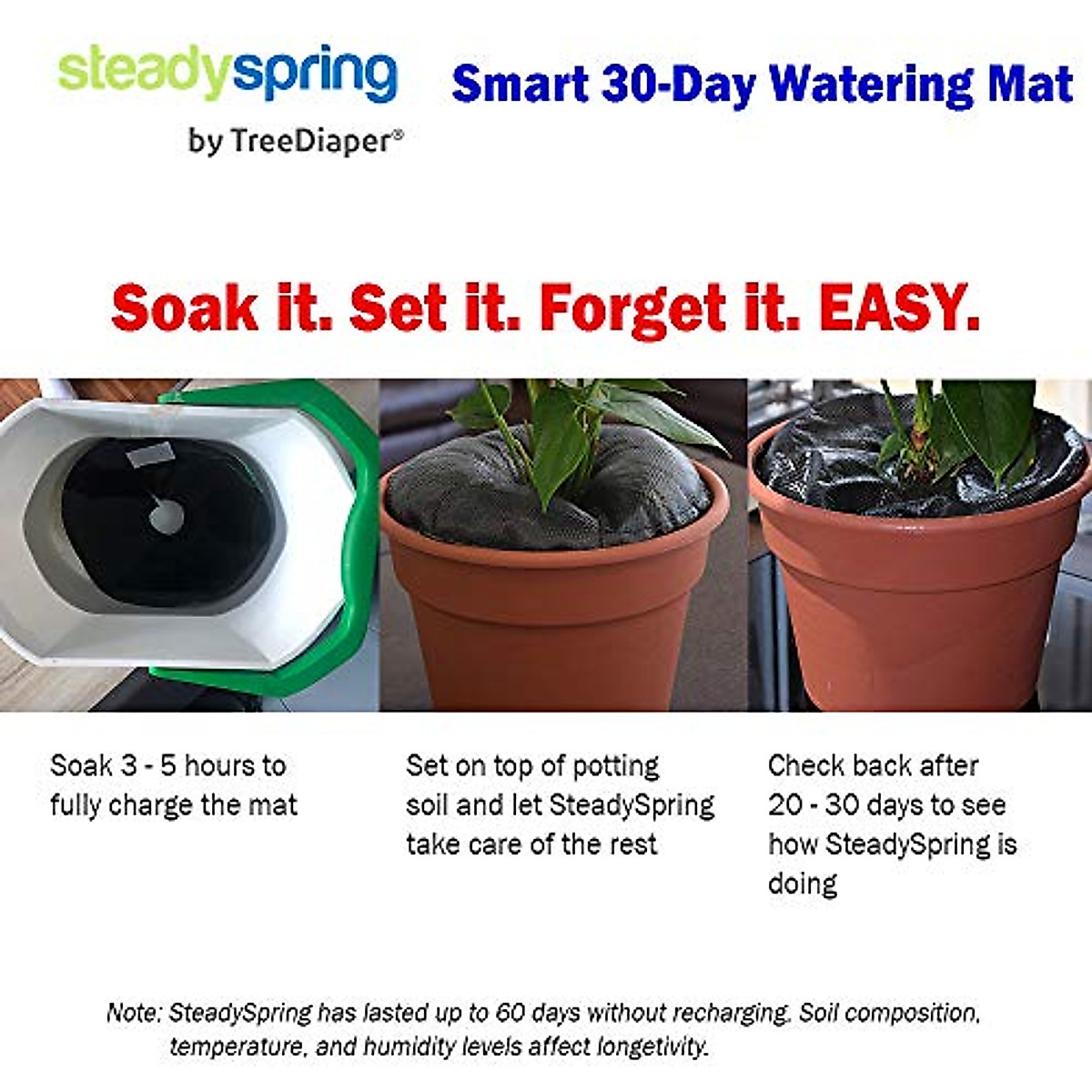 SteadySpring by TreeDiaper Smart 30-Day Watering Mat for Tomato Plants ...