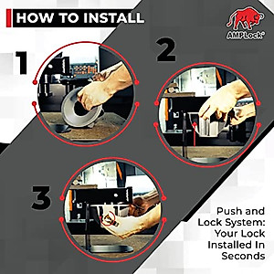 AMPLock U-LPCVR 5th Wheel Lock | Heavy Duty King Pin Lock for Travel Trailer | Conical Lock Made of Ductile Cast Iron | Prevent Traction with Chains, Rust Resistant | Made in Canada