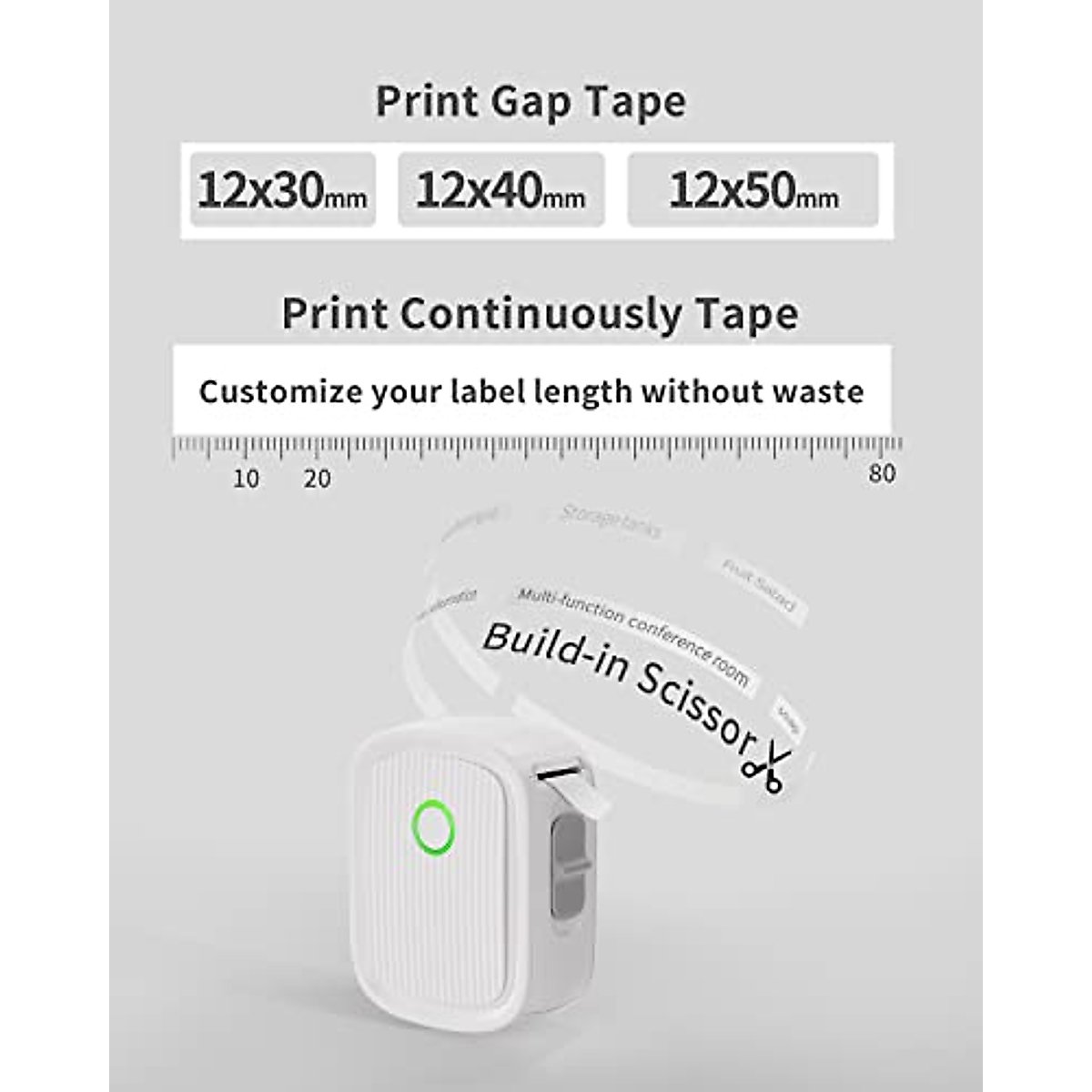 JADENS Label Maker Machine with Tape, Mini Bluetooth Label Printer, Thermal Labeler, Multiple Templates Available for Smartphone, Easy to Use for Office Home Organization USB Rechargeable