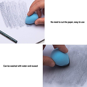 KOOTIKO 33 Pcs Blending Stumps and Tortillions Set Art Blenders with Sketch Sandpaper Pencil Sharpener Pencil Extension Tool Drawing Kneaded Eraser Sponge Sketch for Student Sketch Drawing Tool Set