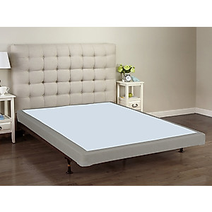 Greaton, 4-Inch Sturdy Wood Box Spring for Mattress Support - Durable and Fully Assembled, Natural Wood Foundation for 74" x 33", White.