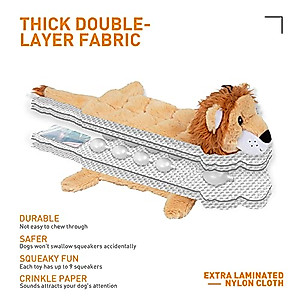 Nocciola 10 PCS Crinkle Dog Squeaky Toys with Double Layer Reinforced Fabric, Durable Plush Dog Toys, No Stuffing Body Dog Toy Set for Small to Large Dogs (10PCS 90 squeakers)