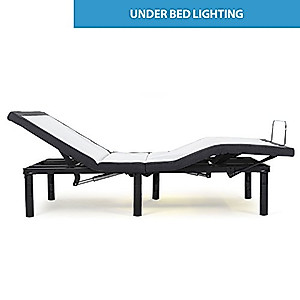 Blissful Nights Premium Adjustable Bed Frame and 12 Inch Hybrid Gel Infused Memory Foam Mattress Medium Soft Feel CertiPUR-US Certified (Split Cal King)