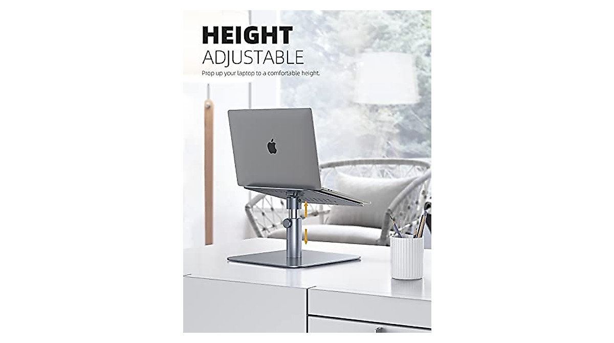 Lamicall Ergonomic Laptop Stand - Swivel, Adj. Height & Angle
