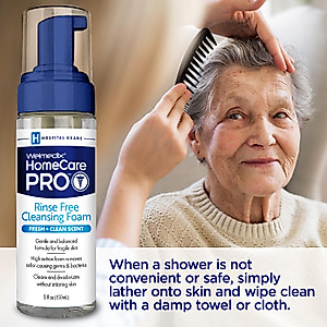 Welmedix Rinse Free Cleansing Foam, 3 in 1 Body Wash, Shampoo and Personal Cleanser for Elderly, Incontinence and Infant Care, Hospital Grade, Sulfate Free, Paraben Free (Pack of 3)