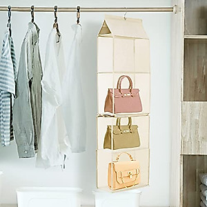 YYYCMYYYYC Detachable Hanging Handbag Organizer Purse Bag Ction Storage Holdollecer Wardrobe Closet Space Saving Organizers System， For Living Room Bedroom Home Use (2021 New) (White)