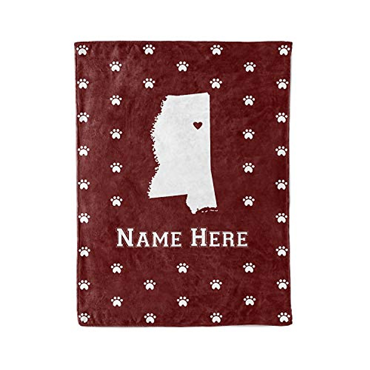 State Pride Series Mississippi - Personalized Custom Fleece Throw Blankets with Your Family Name - Starkville Edition