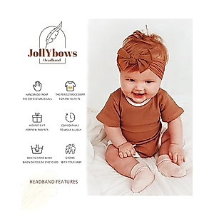 jollybows 20PCS Baby Girls Nylon Headbands Elastic Hair Bows Hair Bands Turban Hair Accessories for Kids Infants Toddlers