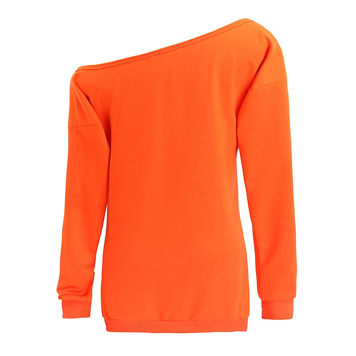 GSVIBK Womens Halloween Sweatshirts Halloween Pumpkin Face Long Sleeve Sweatshirts Off Shoulder Halloween Shirts 97-Orange XL