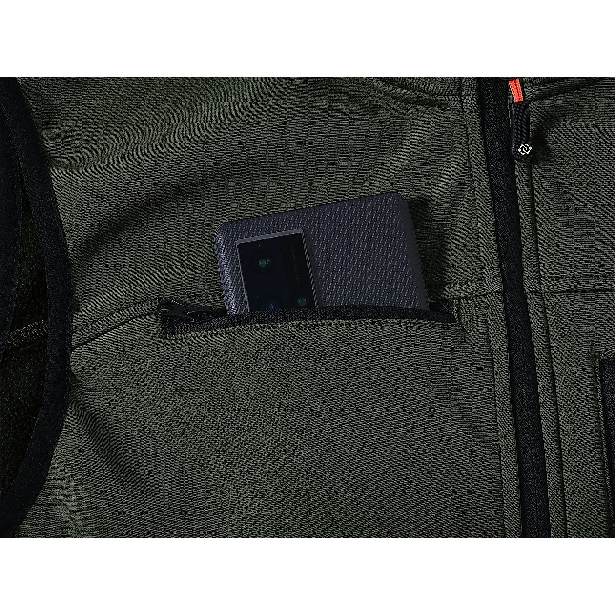 MoFiz Mens Vest Outerwear Zip Up Fleece Lined Light Windbreaker Sleeveless Jacket Hiking Golf Vest For Men Army Green X-Large