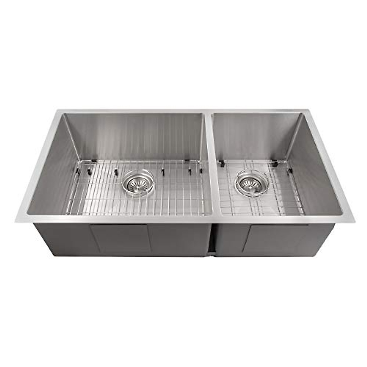 ZLINE 36" Chamonix Undermount Double Bowl Stainless Steel Kitchen Sink with Bottom Grid (SR60D-36)