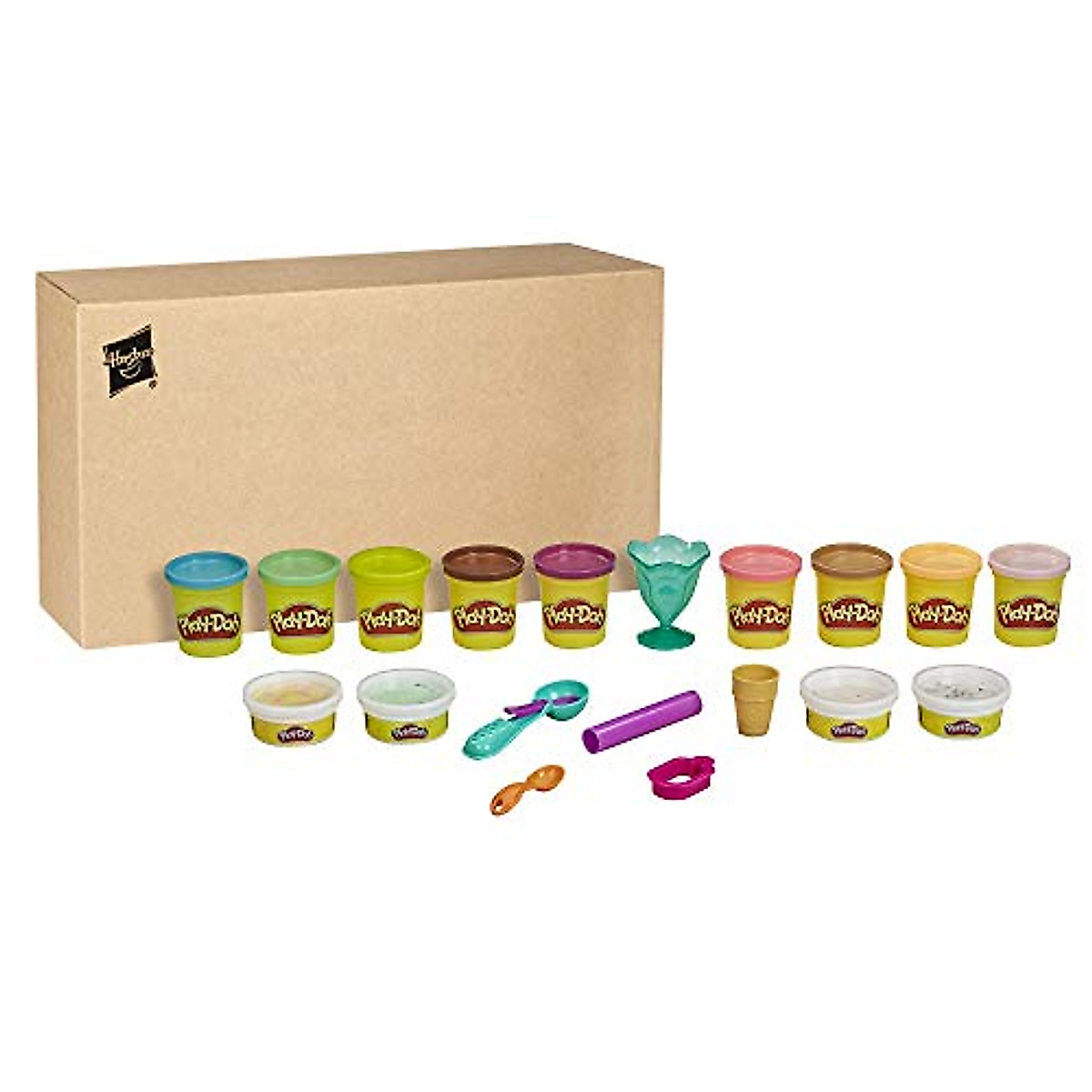 Play-Doh Bulk Ice Cream Theme 13-Pack of Non-Toxic Modeling Compound with Color Burst Plus 6 Tools (Amazon Exclusive)