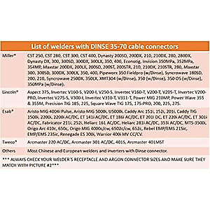 26V Series - 200 Amp - Air Cooled - TIG Torch with Valve - 12.5 feet 2-Piece Cable - Dinse 35-70 Connector