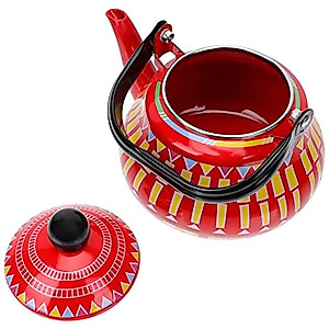 EYHLKM Household Enamel Kettle Decorative Enamel Teapot Water Boiling Kettle Teakettle (Color : Red)
