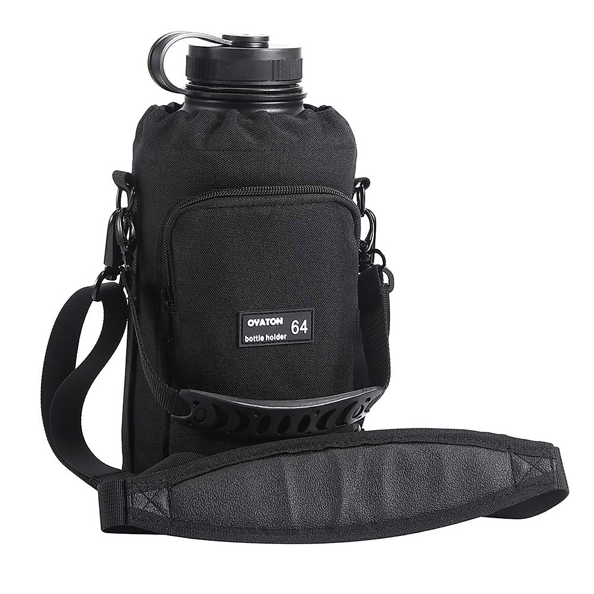 OYATON Water Bottle Holder With Strap for 64oz Bottles, Water Bottle Carrier Bag With Pocket and Handle for Walking Travel and Hiking(Exclude Bottle)