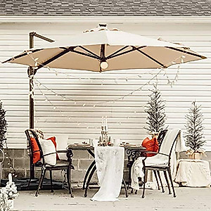 Abba Patio 4PCS 180LB Offset Umbrella Base Plastic Cantilever Base Weights Plate Set, Water&Sand Filled Umbrella Base for Cantilever Offset Patio Umbrella, Black