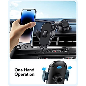 Car Phone Holder, Zethors Phone Mount for Car Dashboard Air Vent Cradle Stable Suction with 360° Flexible, Shockproof 2-in-1 Car Phone Holder Compatible with iPhone 13 Pro Max 12 11, iOS Android Phone