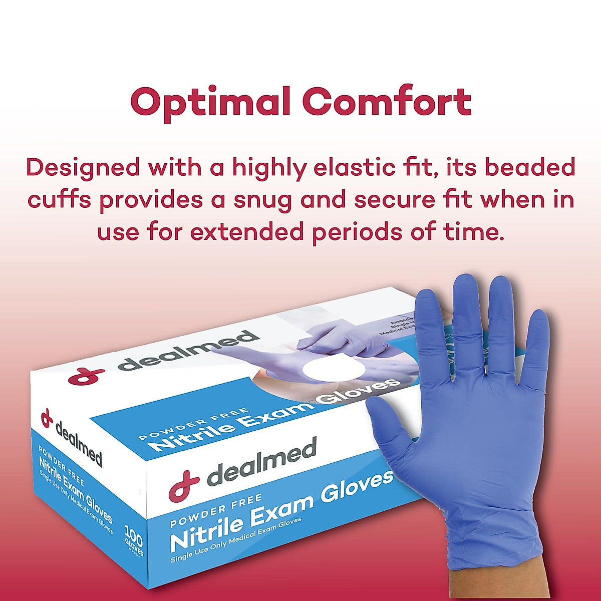 Dealmed Nitrile Medical Grade Exam Gloves, Latex Free, Disposable Gloves for Hospitals, Law Enforcement, First Response, Blue, Extra Large, 900 ct.