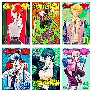 Chainsaw Man Poster - Set of 6 pcs Chainsaw Man Merch 8*12 Inch Frameless Canvas Poster Anime Wall Art Chainsaw Man Figure for Bedroom Decoration,Chainsawman Poster Anime posters for room aesthetic