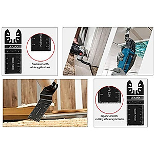 Oscillating Saw Blades LEILUO 24 PC Multitool Blades for Wood Metal Plastics Oscillating Tool Blades Fit DeWalt Bosch Milwaukee Craftsman Dremel Rockwell Fein Porter-Cable Chicago Ridgid Makita Ryobi