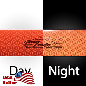 Free Tool Kit 2"x150ft Orange Night Reflective DOT-C2 Safety Tape Warning Caution Adhesive Conspicuity Marking Decal Sticker Roll Film Truck RV Trailer Boat ATV Construction Indoor Outdoor