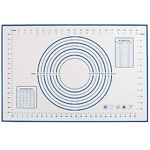EasyOh Silicone Pastry Mat 100% Non-Slip with Measurement Counter Mat, Dough Rolling Mat, Pie Crust Mat 16 x 24 Inches Blue