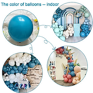 Janinus Turquoise Blue Balloons Garland Arch Kit Peacock Blue Balloons 12Inch 5Inch Turquoise Balloons Different Sizes 80PCS for Baby Shower/Gender Reveal/Wedding/Whale Theme Party Decorations