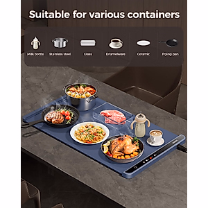 LNNIW Warming Mat for Food,Food Warming Mat,Electric Warming Tray for Buffets Party and Home Daily Use,Heating Fastly in 10s,Portable Design,Timed Function for Your Family.