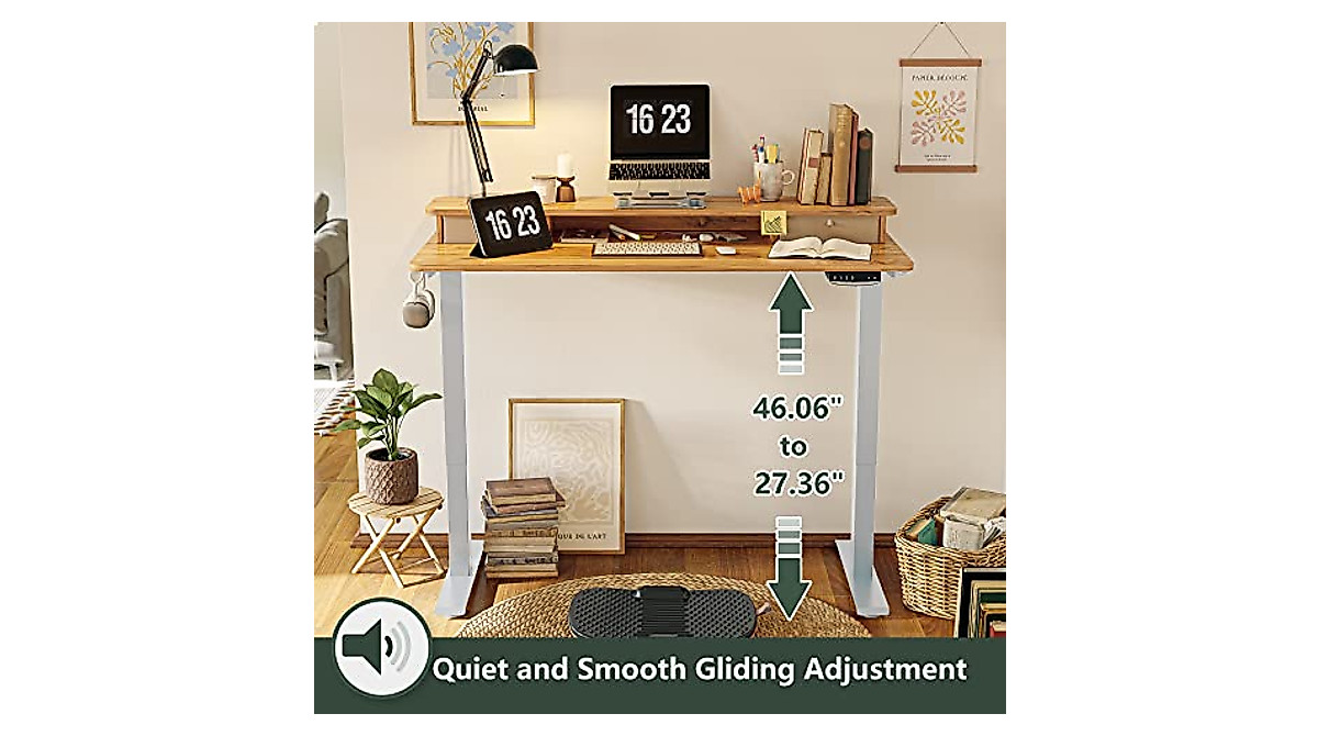 FEZIBO Electric Standing Desk - Height Adjustable, Stylish & Ergonomic