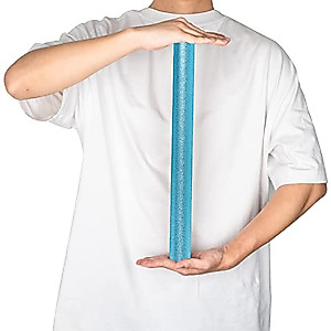 RUSPEPA Glitter Wrapping Paper - Solid Color Glitter Sparkle Paper Perfect for Wedding, Birthday, Baby Shower, Party - 17 Inch X 32.8 Feet - Light Blue