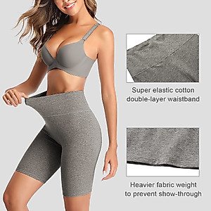 K-CHEONY Cotton Spandex Stretch Anti Chafing Boy Shorts Safety Panty Bike Shorts,Slip Shorts for Under Dresses (Gray, 3 Pack, XX-Large)