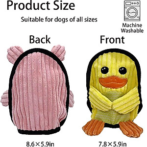 AIMETING Squeaky Dog Toys 3 Pack, Soft and Tough Dog Plushes, No Stuffed Dog Toy Sets, Durable Pet Chew Toys for Small, Medium and Large Dogs Interact and Reduce Boredom