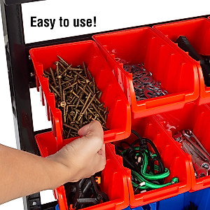 Stalwart 75-ST6079 orage Rack Organizer- Wall Mountable Container with Removeable Drawers for Tools, Hardware, Crafts, Office Supplies and More by Stalwart