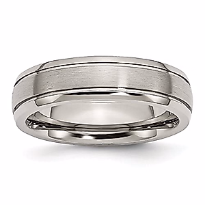 Titanium 6mm Brushed Wedding Ring Band Size 7