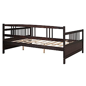 Harper & Bright Designs Full Daybed,Wood Full Size Daybed with Wooden Slats Support, Daybed Sofa Bed Frame for Living Room,Guest Room,Children Room, Espresso